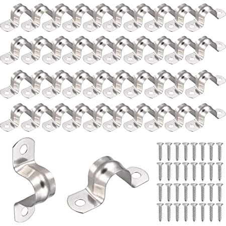 KOSHIFU 40 Stück Rohrschelle 16mm 304 Edelstahl U Typ