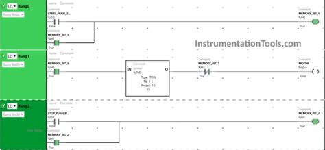 PLC Code To Start Stop Motor And Pump As Per Logic