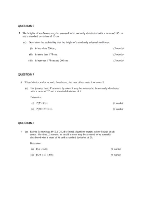 Normal Distribution Tstatistics Questions Pdf
