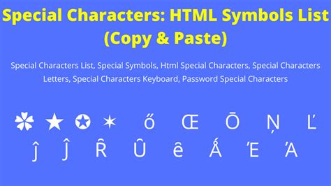 Special Characters Html Symbols List ¶ Copy ¶ Paste