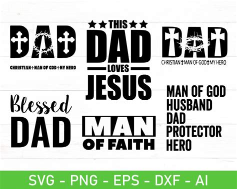 Dad Christian Svg Bundle Dad Man Of God Svg Christian Father Etsy