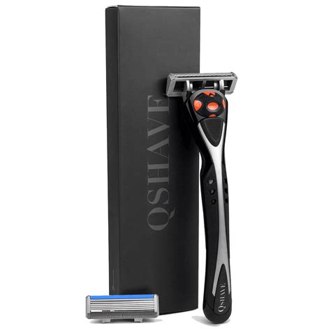 Qshave Black Spider 5 Blade Kit (1pc Black Handle & 2pcs 5 Blade ...