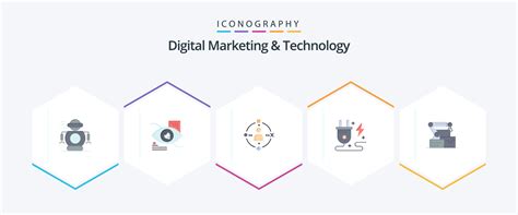 Digital Marketing And Technology 25 Flat Icon Pack Including Robotic