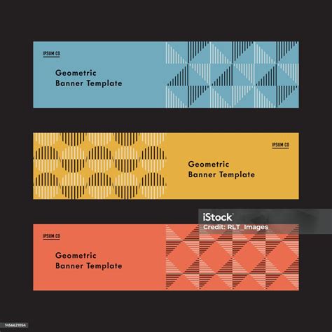 Template Desain Set Spanduk Horizontal Serbaguna Dengan Grafis