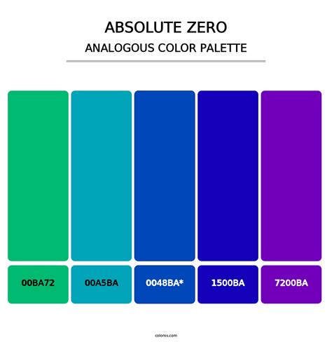 Absolute Zero Color Palettes