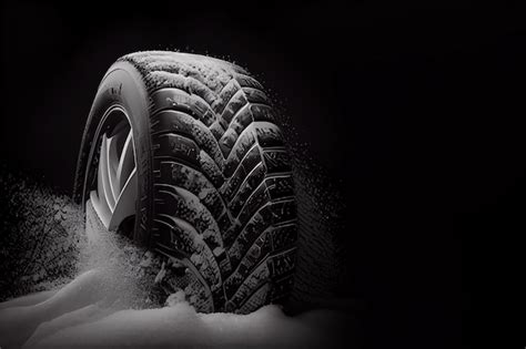 Premium Photo Winter Tire Rubber On Snow Generative Ai