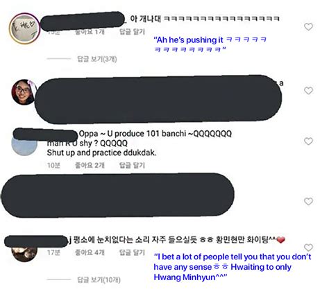 Wanna One Fans Bash Nuests Aron For Commenting About Hwang Minhyuns Post