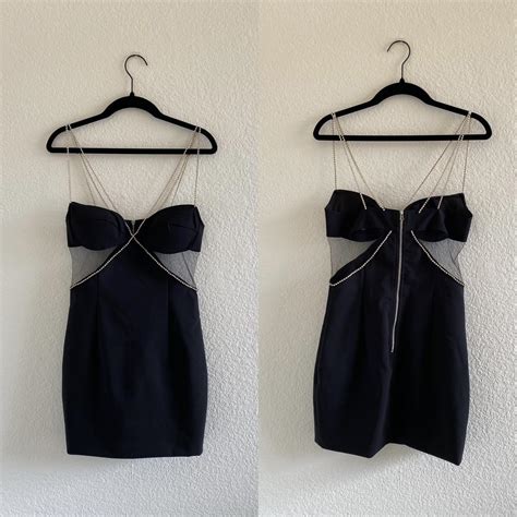 Heiress Beverly Hills Black Diamanté Strap Cutout Depop