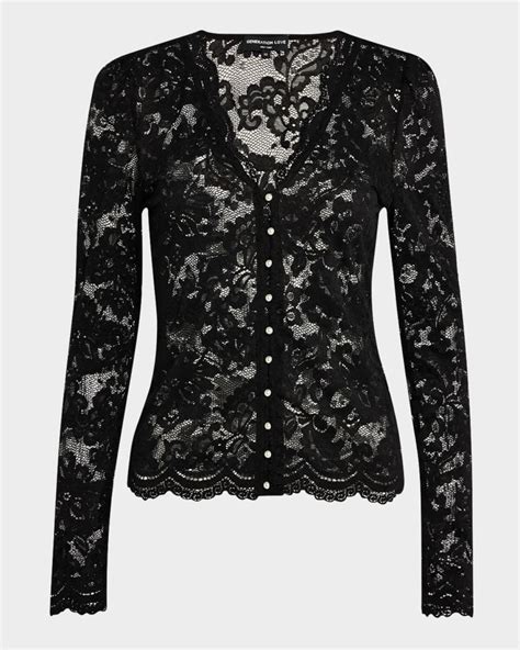 Generation Love Brandi Button Front Lace Top Neiman Marcus