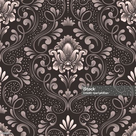 벡터 다 마스크 완벽 한 패턴 요소입니다 고전적인 호화 스러운 구식 다 마스크 장식 벽지 직물 포장을 위한 로얄 빅토리아 이음새가 없는 짜임새 절묘 한 꽃 바로크 양식