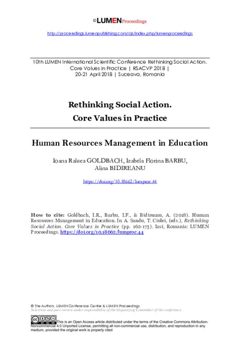 Pdf Human Resources Management In Education