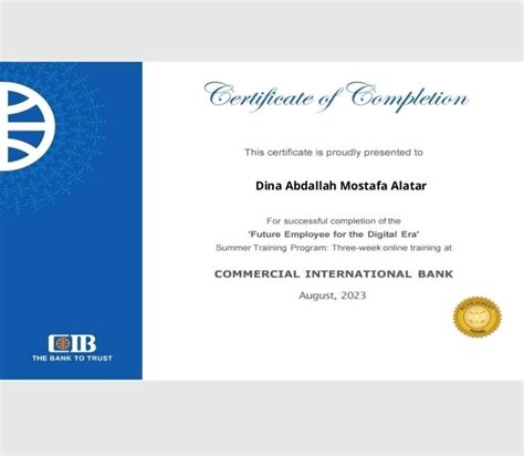 Dina Alatar On Linkedin Laila Cib Summer Internship 2023 Cib