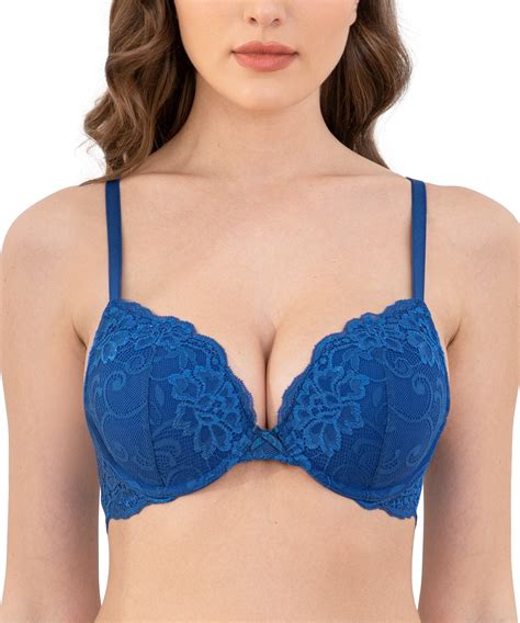 Deyllo Womens Push Up Bra Padded Plunge Add Cups Underwire Sexy Lace