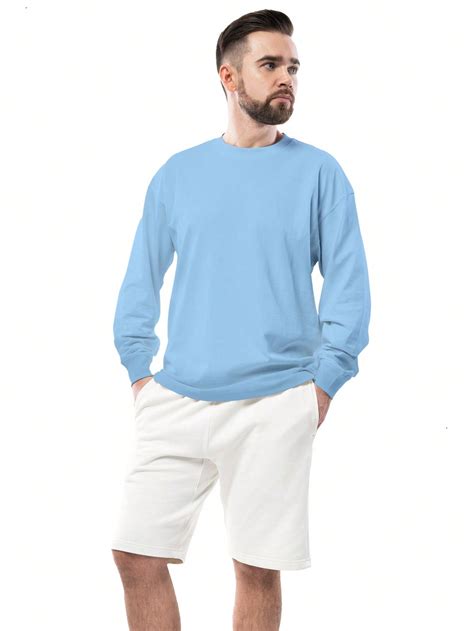 Moletom Sem Capuz Gola Redonda Liso Blusa Frio Casaco Masculino Mens Sweatshirts Hoodies Men