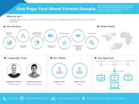 One Page Fact Sheet 06 PowerPoint Template SlideUpLift