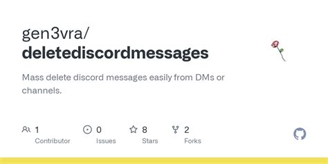 Github Gen Vra Deletediscordmessages Mass Delete Discord Messages Easily From Dms Or Channels