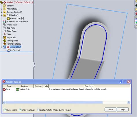Parting Line Surface Creation Cswp Mold Tools 3d Engineer