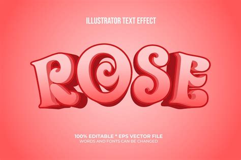 Premium Vector Rose Editable Text Effect