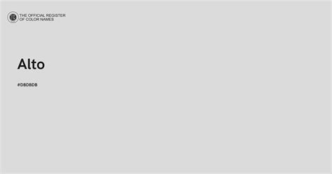 Alto Color Dbdbdb The Official Register Of Color Names