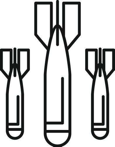 Three Bombs Falling On Building During Wartime Vector Image