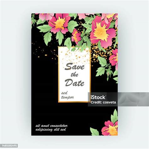 꽃 장미 화환 잎 금색 기하학적 트렌디한 배경 결혼식 장식 분홍색 꽃 잡지 포스터 초대 인사말 카드 그래픽 일러스트레이션 웨딩 표지 제품 벡터 0명에 대한 스톡 벡터 아트