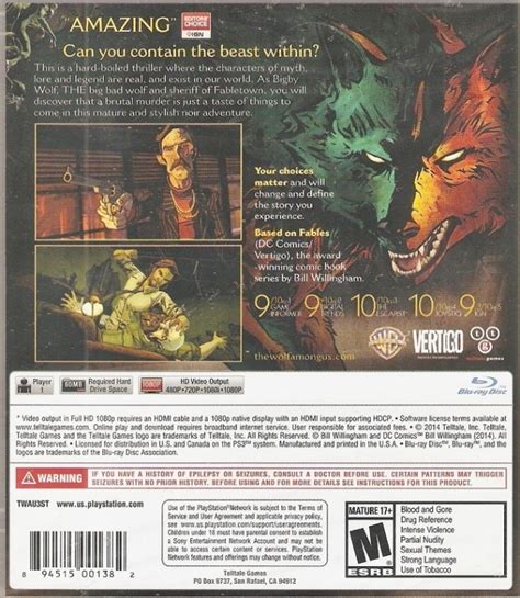 The Wolf Among Us Box Shot For Playstation 3 Gamefaqs