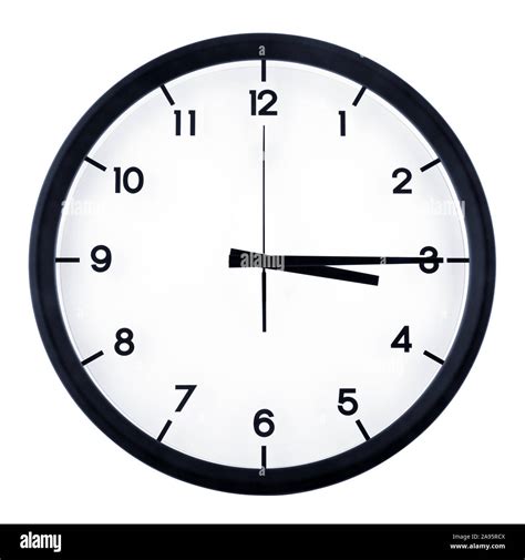 Classic Analog Clock Pointing At Three Fifteen Oclock Isolated On