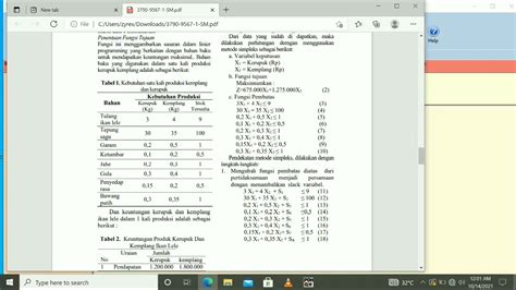 penggunaan linear programming pada pom qm metode simpleks youtube