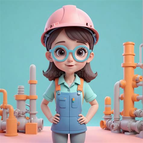 Cute Cartoon Girl Engineer Stock Illustration Illustration Of Engineer