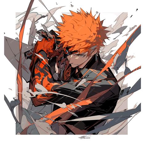 Premium Ai Image Vector Illustration Of Bleach Manga Character