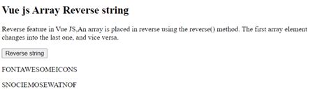 Vue Reverse Array Object String Javascript Example