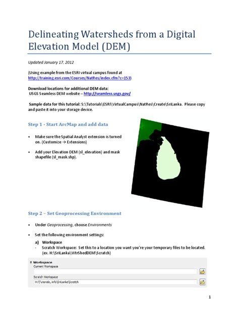 delineating watersheds arcmap pdf