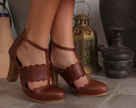 INCOGNITO Block Heel Shoes Barefoot Shoes Boho Leather Etsy