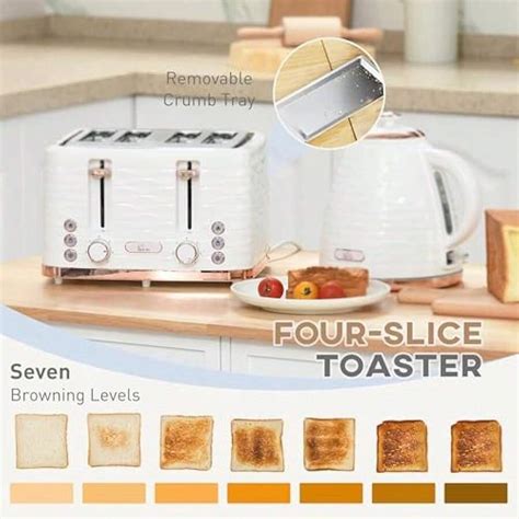 Homcom Kettle And Toaster Sets 3000w 17l Rapid Boil Kettle And 4 Slice Toaster With 7 Browning