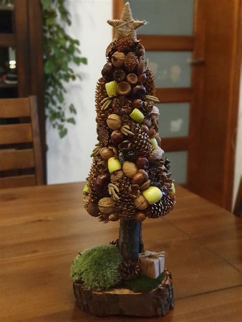 Choinka z szyszek na pniu natural Wrocław Kup teraz na Allegro Lokalnie