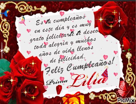 Feliz CumpleaÑos Prima Lilia Free Animated  Picmix