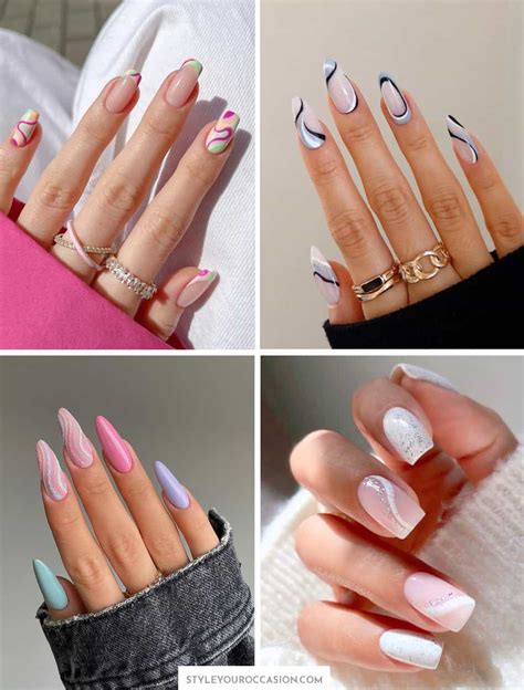 27 Chic Swirl Nails Youll Want To Copy In 2024 White Pink