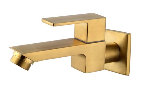 ברז קיר מרובע למים קרים בלבד זהב מוברש מקט 0382 קלאס ברז יבואני אביזרי אמבט ומטבח אופנתיים