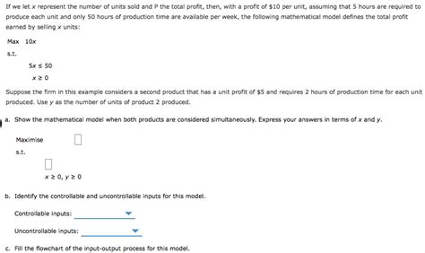 Solved If We Let X Represent The Number Of Units Sold And P Chegg Com