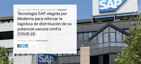 Tecnología Sap Elegida Por Moderna Para Reforzar La Logística De