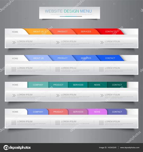 Web Site Design Menu Navigation Elements Icons Set Navigation Menu Stock Vector Image By Suthep