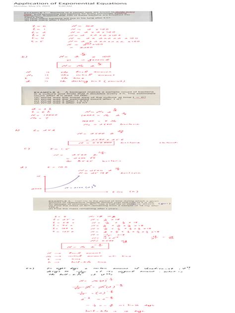 Application Of Exponential Equations Pdf