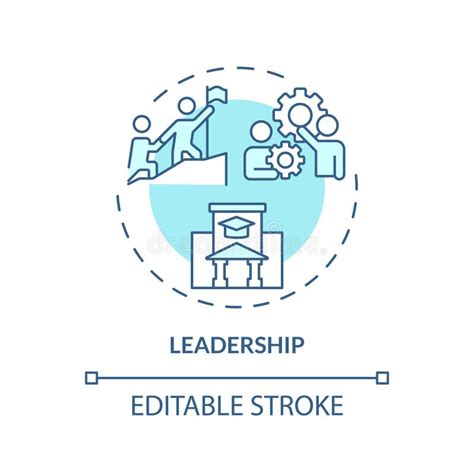 Thin Line Simple Blue Leadership Icon Concept Stock Vector