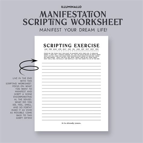 Scripting Journal Printable Printable Manifestation Manifesting Planner Printable Manifesting