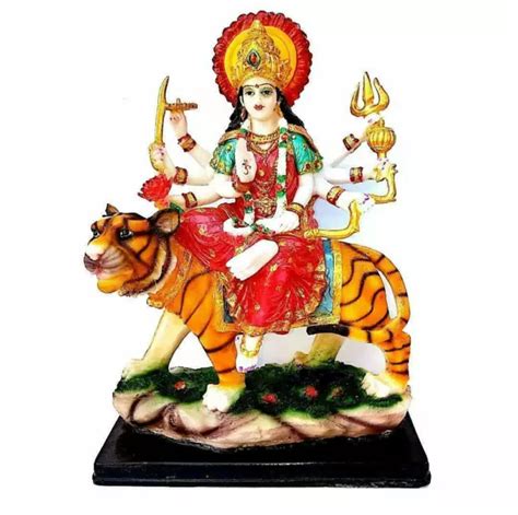 Marble Finish Goddess Maa Durga Devi Idol Statue Sherawali Mata Rani Murti Eur 45 92 Picclick It