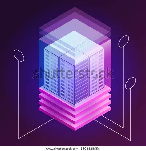 3d Isometric Concept Big Data Center Stock Vector Royalty Free 1308828556 Shutterstock
