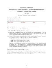 MidTerm COMP 6651 Fall 2014 CONCORDIA UNIVERSITY DEPARTMENT OF