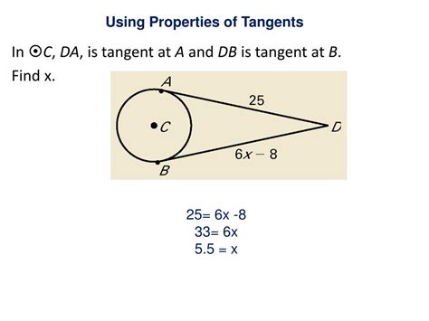 Ppt Lesson 6 1 Properties Of Tangent Lines To A Circle Powerpoint Presentation Id 2106978