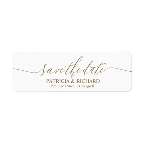 Chic Script Wedding Save The Date Return Address Label Zazzle