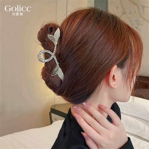 【golicc】 美人魚 尾 金屬 髮夾髮飾 頭飾 飾品 鯊魚夾 抓夾 情人節 母親節 七夕 生日禮物髮夾etmall東森購物網